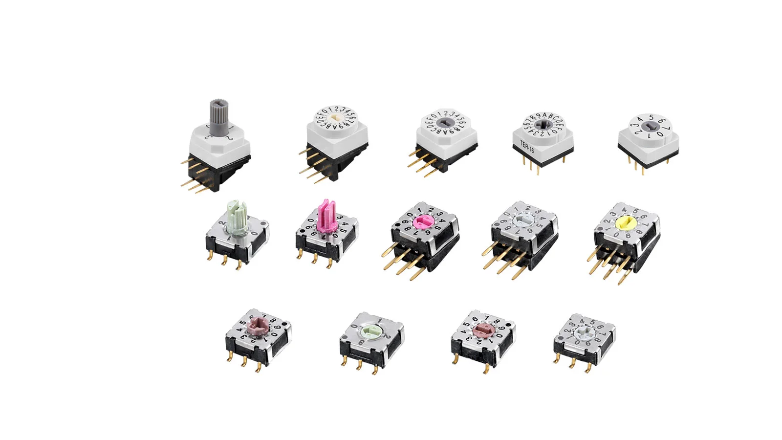 Hca Rc 7*7 Mm Series 10-position Hrought-hole Min Rotary Dip Switch ...