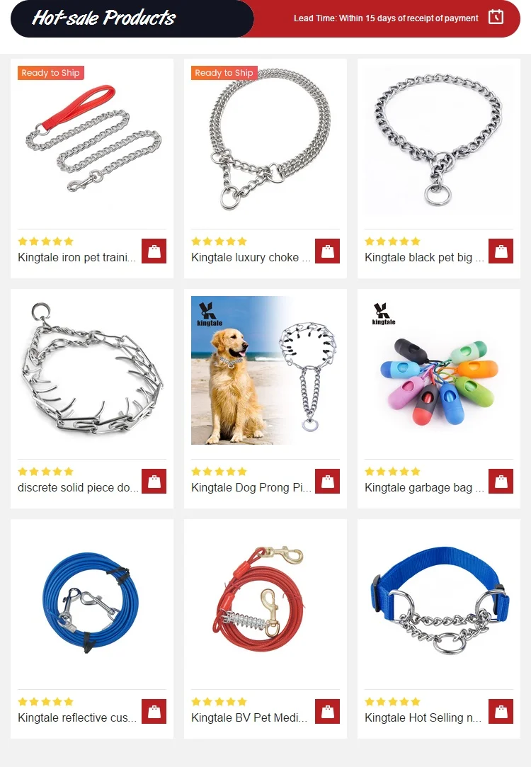 Kingtale Brass Pet P Chain Collars Snake Solid Metal Chain Dog Collar ...