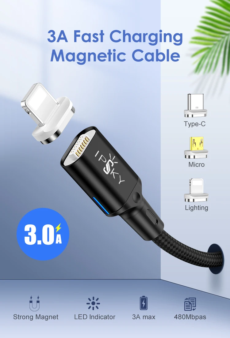 Advanced Technology 1 Meter Magnetic Charging Cable 5a Charging Cable ...