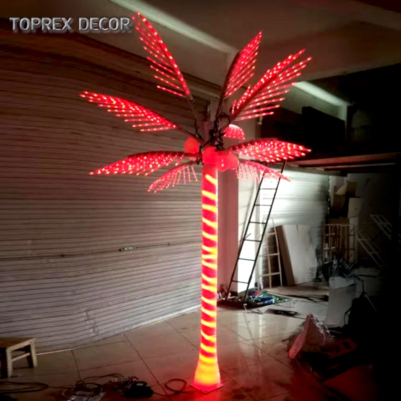 Toprex Outdoor Lighted Palm Trees - LED Color Changing