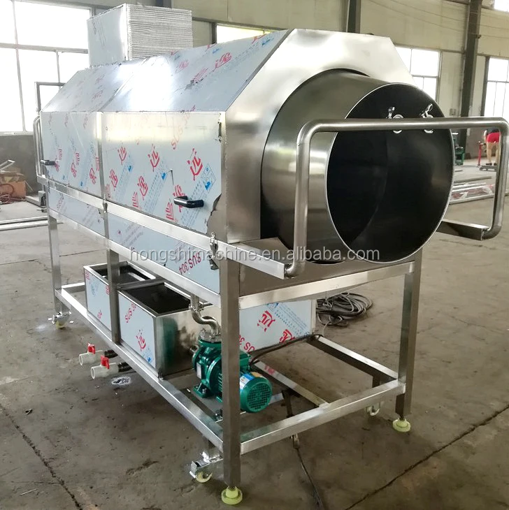 Rotary Drum Spraying Washing Machine For Vacuum Plastic Packaging Food ...