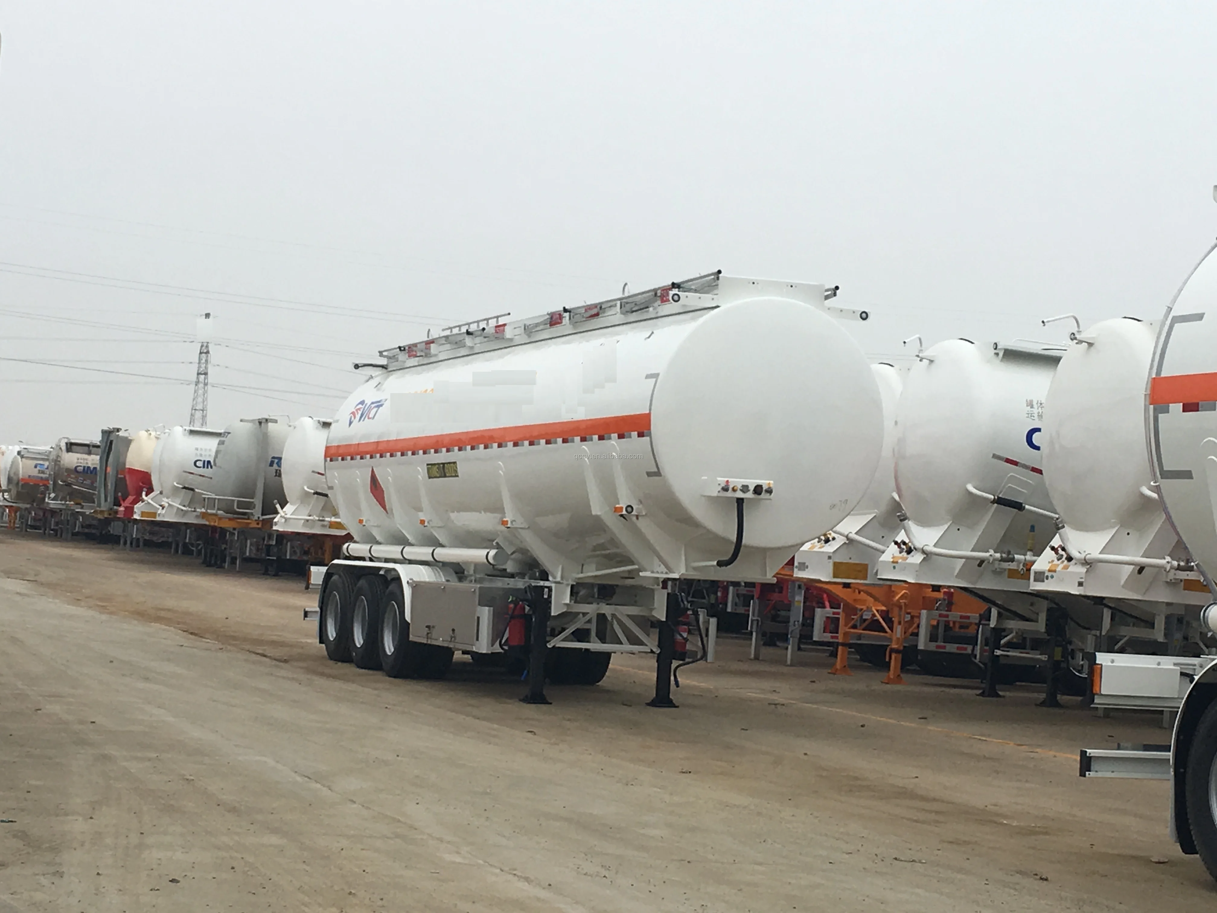 Cimc Brand 45m3/45000l 6 Compartments Aluminum Fuel Tanker Oil Tanker ...