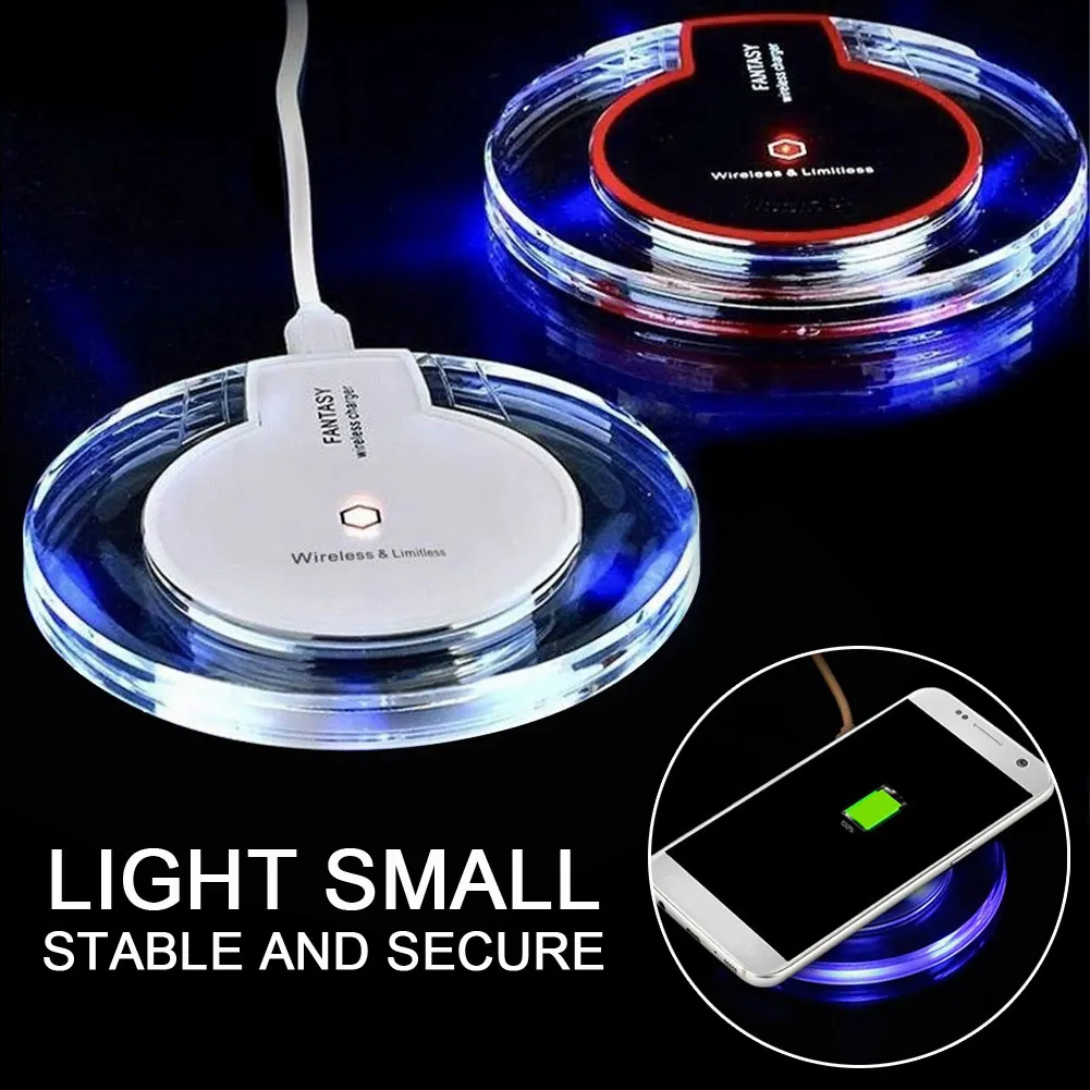 Wireless Charger With Led Light For Mobile Phone Crystal Wireless ...