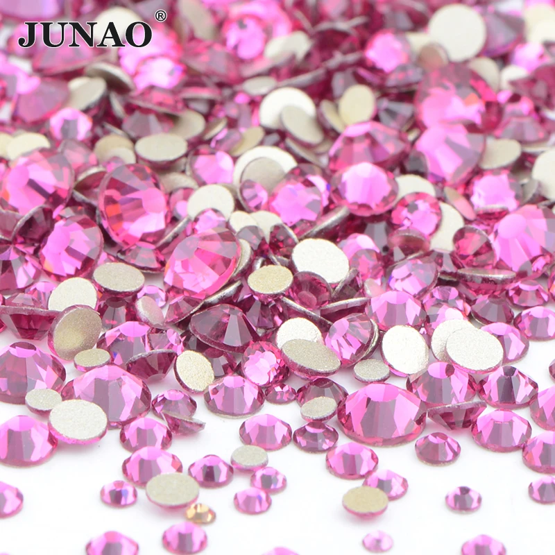 JUNAO Wholesale 40 Color Non Hotfix Strass Rhinestones