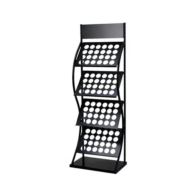 4 Tier Metal Magazine Stand - Efficient Display Solution
