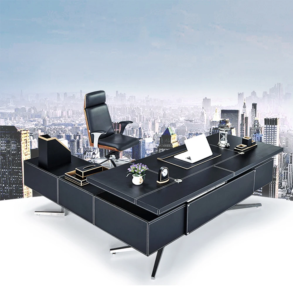 Luxury L Shape Hdf Wooden Modern Design Office Furniture Ceo Desk - Buy ...