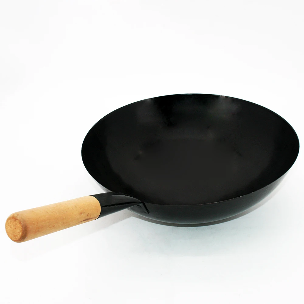Cast Iron Enamel Wok - 32cm Fry Pan for Healthy Cooking