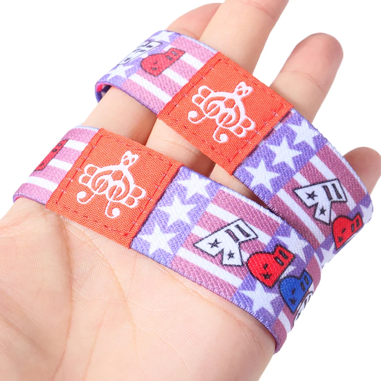 Custom Polyester Elastic Fabric Bracelet Wristband - Buy Elastic Fabric ...