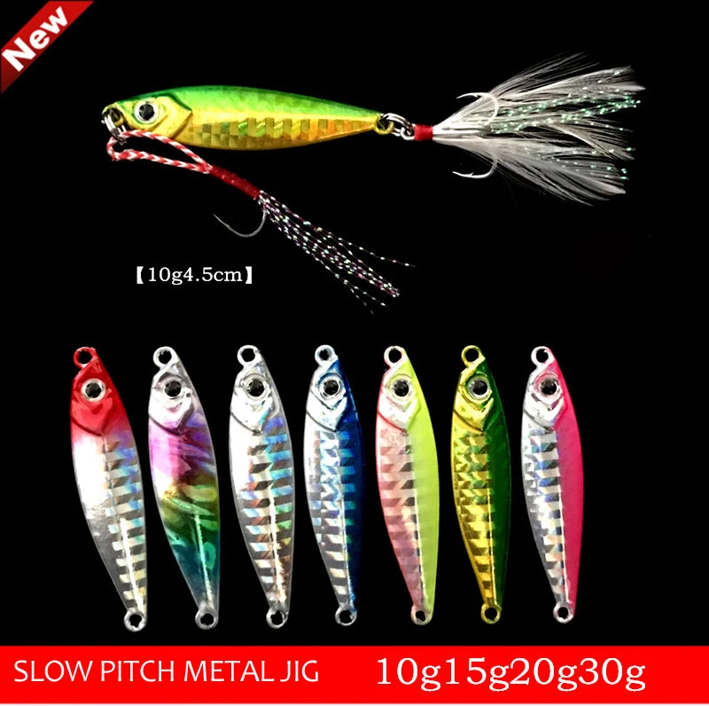 Hologram Shore Jigs Lead Vertical Sinking Slow Pitch 7g 10g 15g 40g 60g Fishing Lure Metal Jig ...
