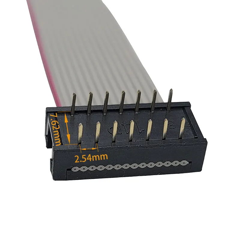 IDC Dip Plug Connector 14pin, 2.54mm Pitch, Male & Female Ribbon Cable ...