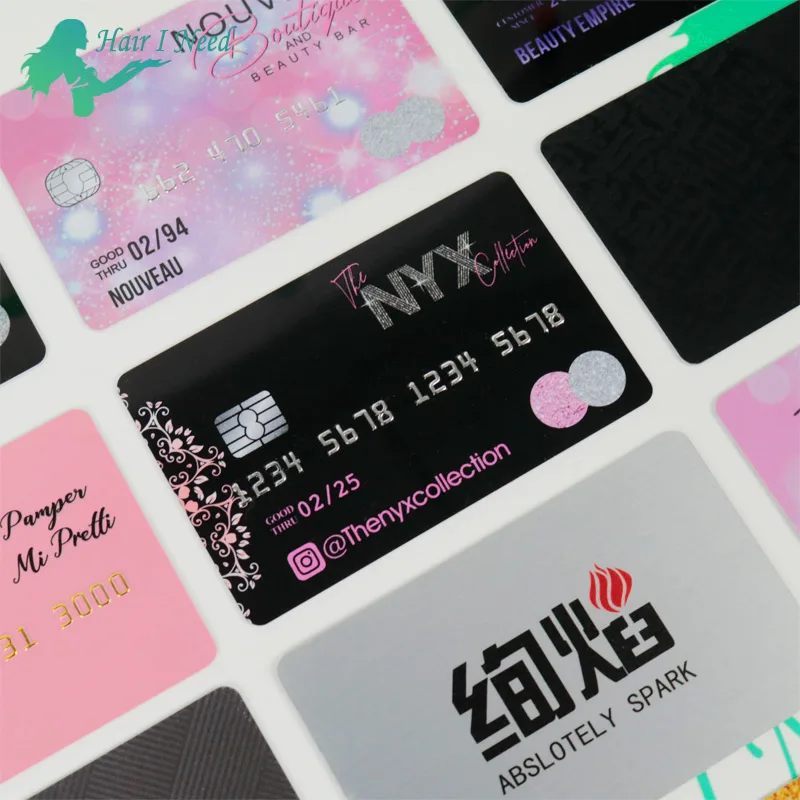 Custom Credit Card Size Business Card With Embossed Number Overlay For ...