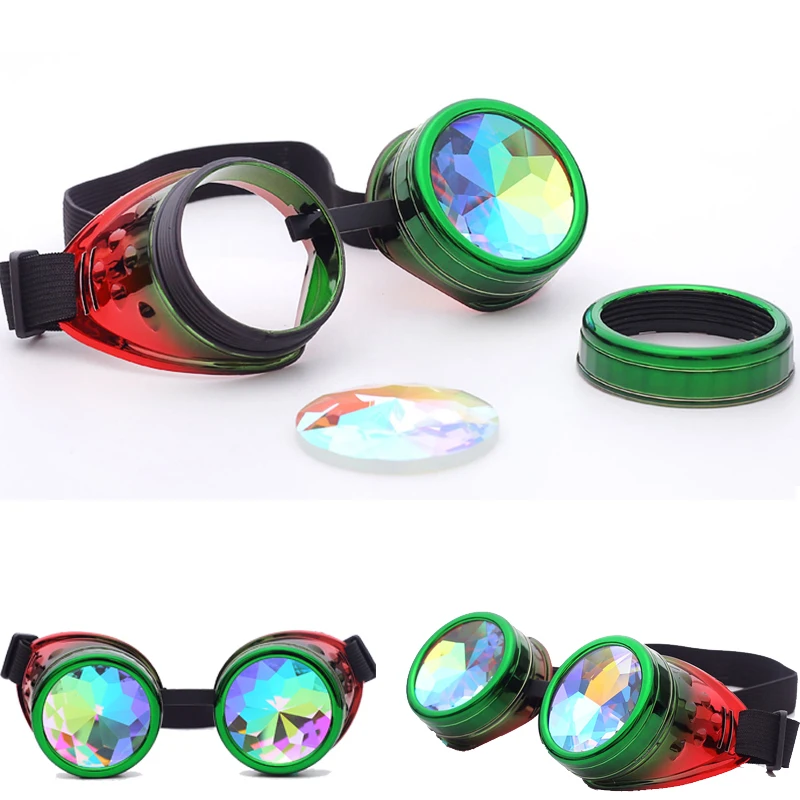Steampunk Goggle Rainbow Diffraction Goggles Raves Edm Festivals Light ...
