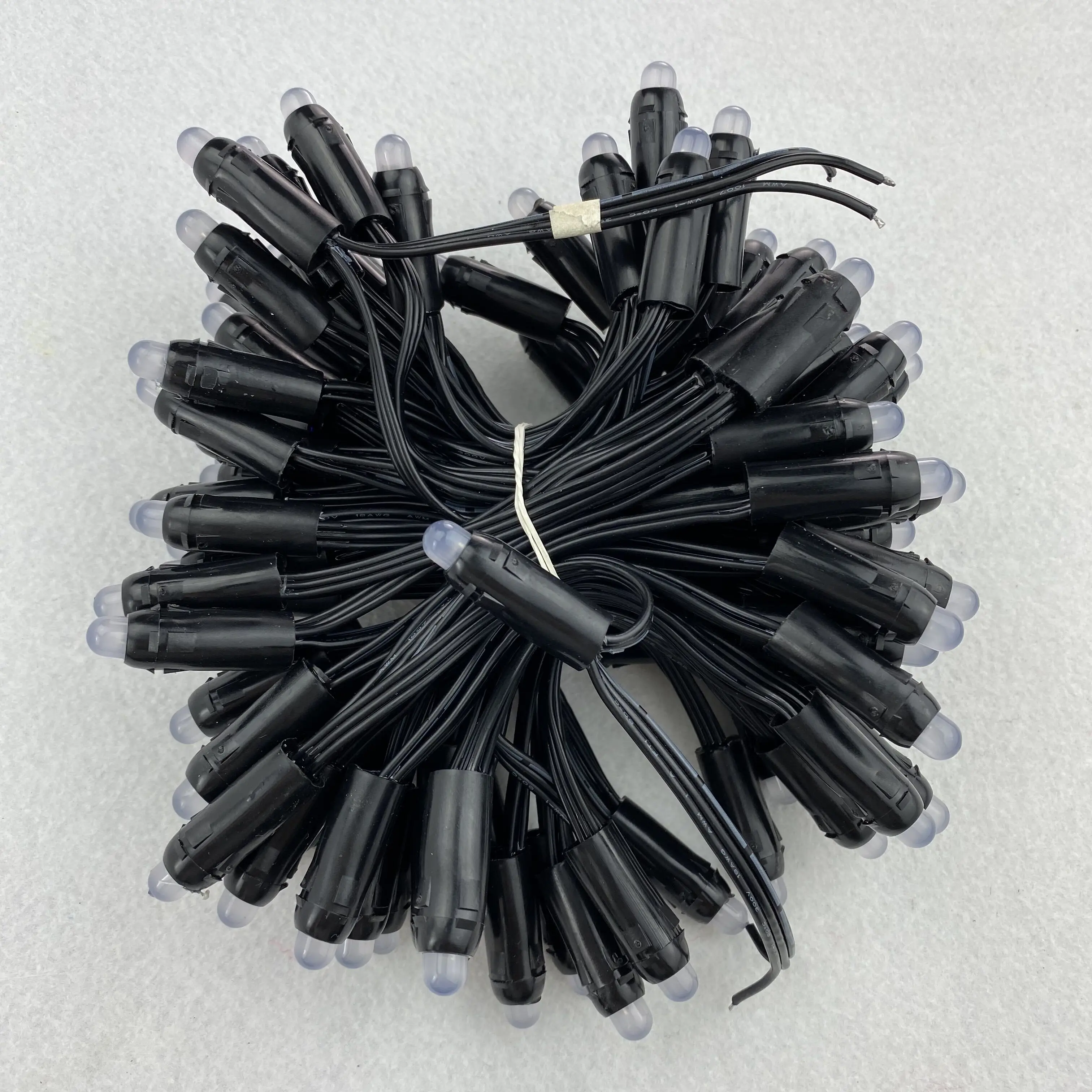 Resistor Type/black Casing/DC12V/100pcs/strand/bullet Type/ RGB Addressable 12mm WS2811 Led ...