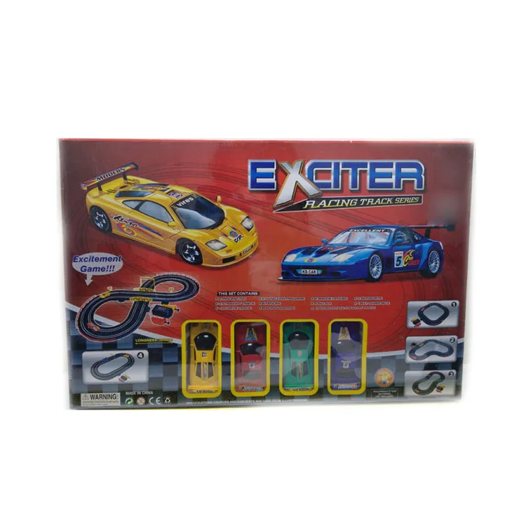 Electromagnetic Track Racing with 4 Cars - Fun & Thrill