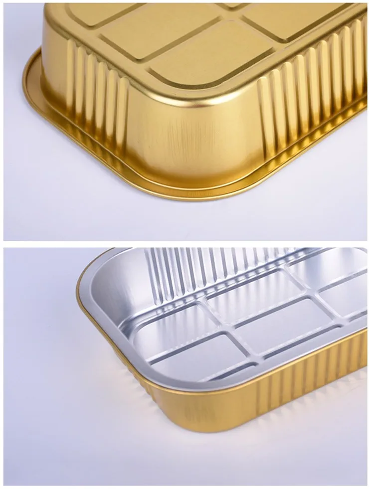 125 Pcs Disposable Foil Baking Rice Pan Aluminum Takeaway Food ...