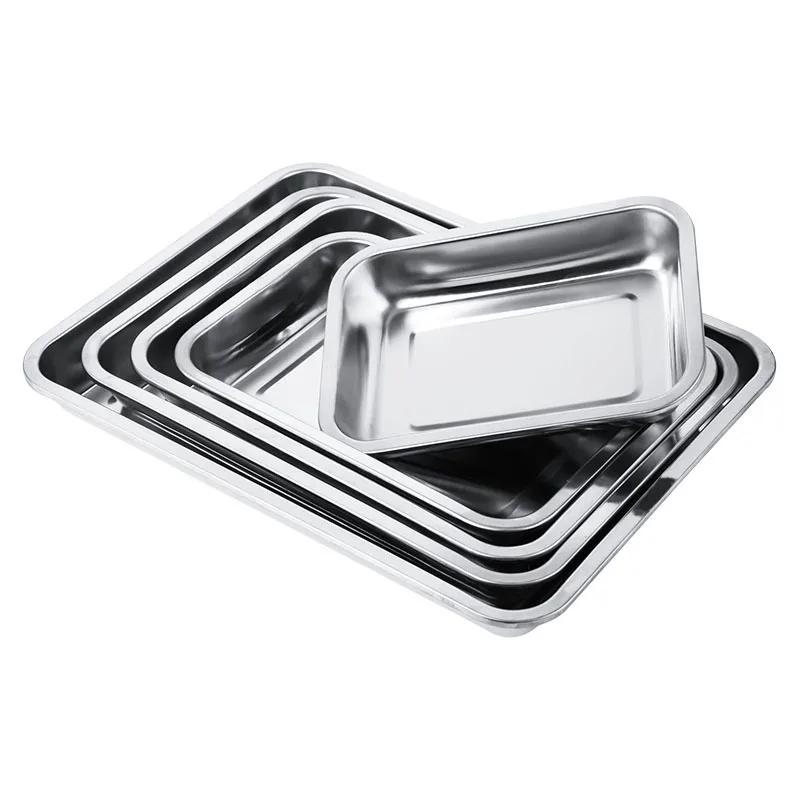 Wholesale Stainless Steel Tray Buffet Dinner Plate Food Serving Tray ...