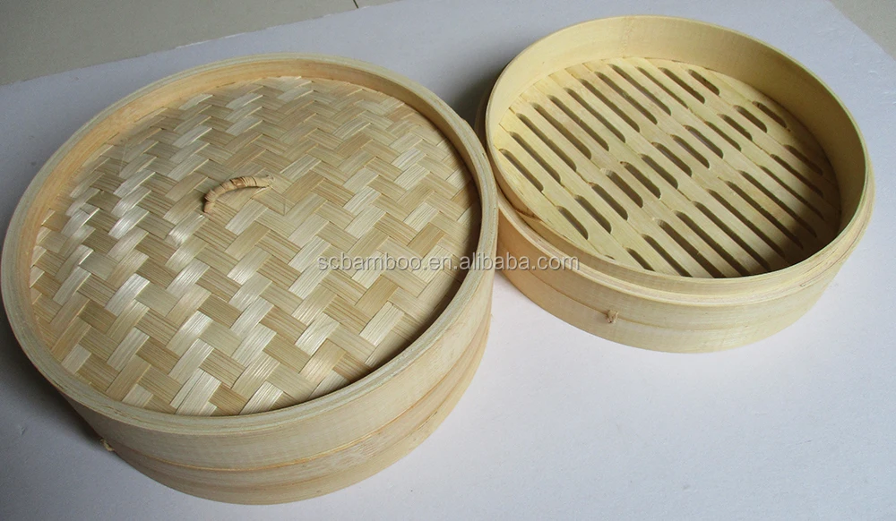 10" Bamboo Dim Sum Steamers Set,Chinese Food Cooking Steamers By 1 ...