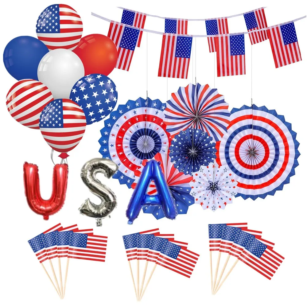 4th of July Patriotic Decorations - USA Theme Party Supplies