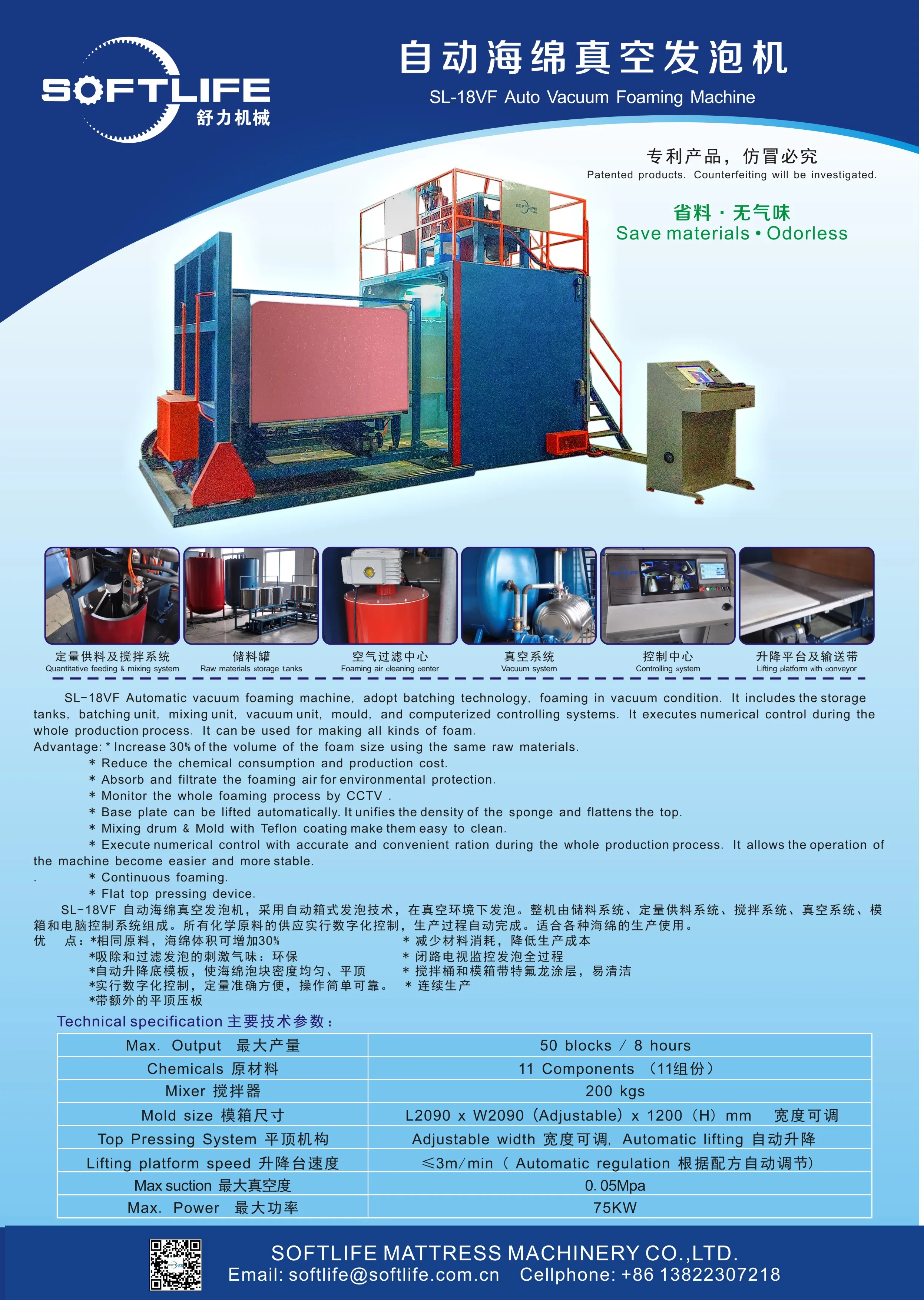 Full Automatic PU Vacuum Foaming Machine - 50 Blocks/day