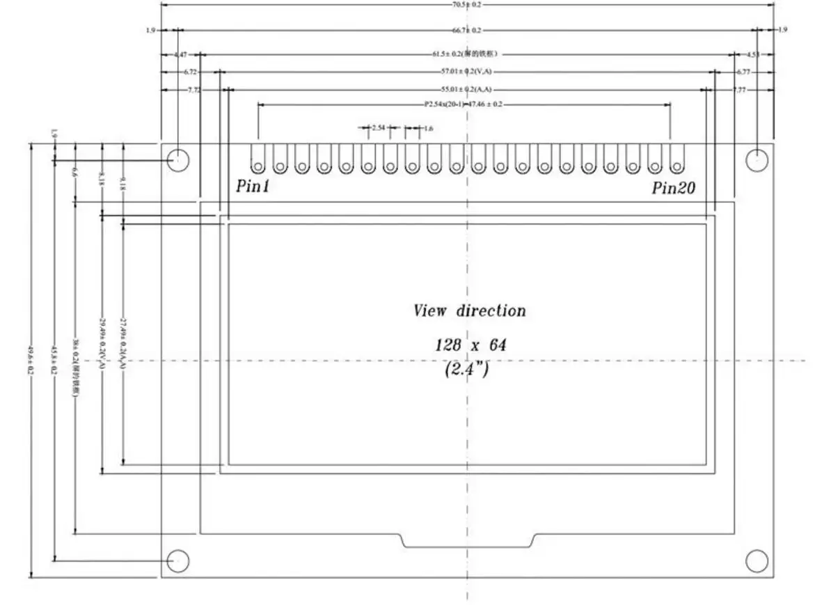 2.42 Inch OLED Display Module - EVERTRON SSD1303 SSD1305 SSD1309