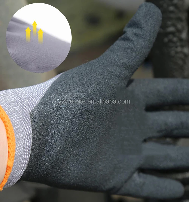 15 Gauge Nylon Covered Spandex Liner Sandy Micro Foam Nitrile Coating Safety Work Glove| Alibaba.com