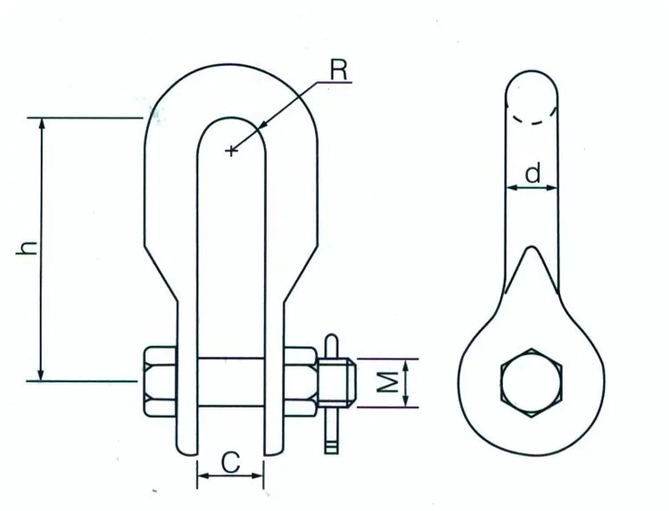 Hot Dip Galvanized U Type Shackle For Electric Power Fitting - Buy D ...