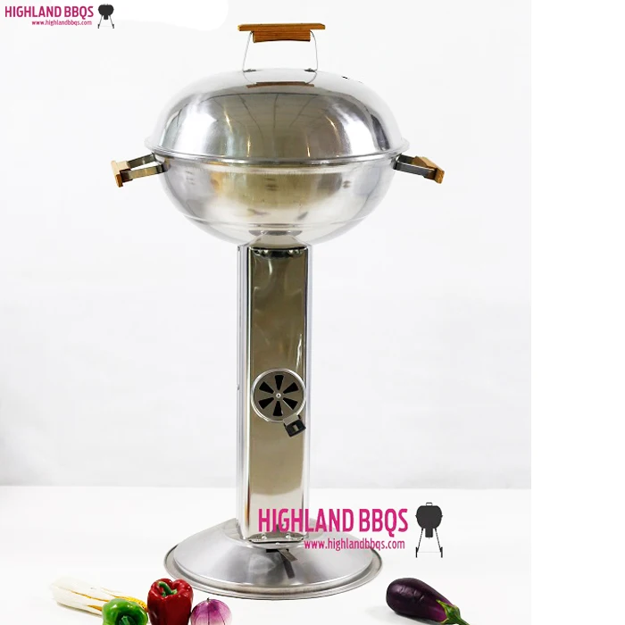 Stainless Steel Standing Barbecue Pedestal Square Charcoal Wood Bbq ...