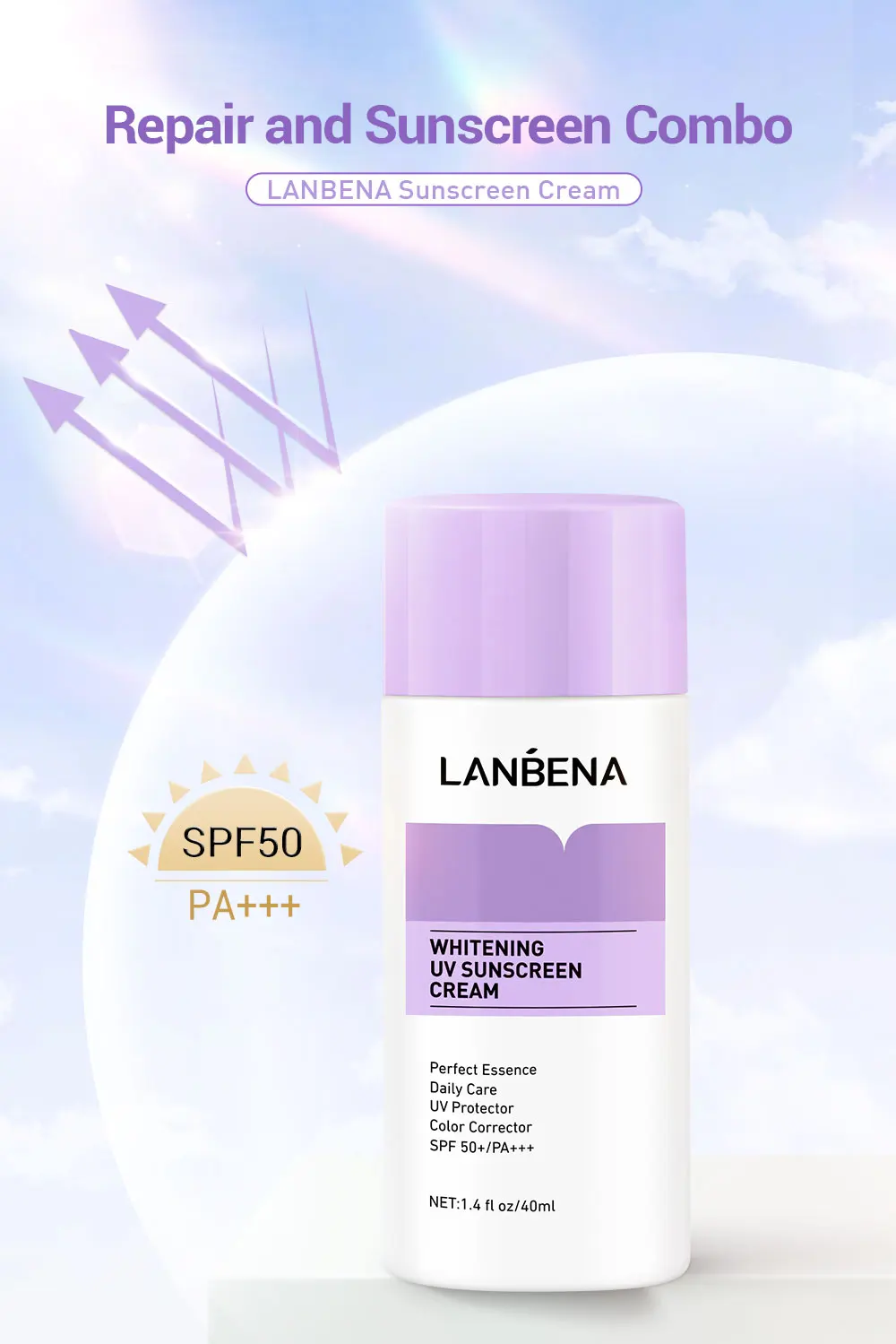 LANBENA Whitening UV Sunscreen Cream - SPF 50+ PA+++