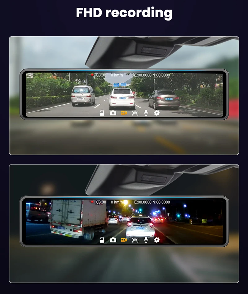 Espejo Retrovisor Inteligente Para Coche,Dashcam Registradora Dvrs Bt ...