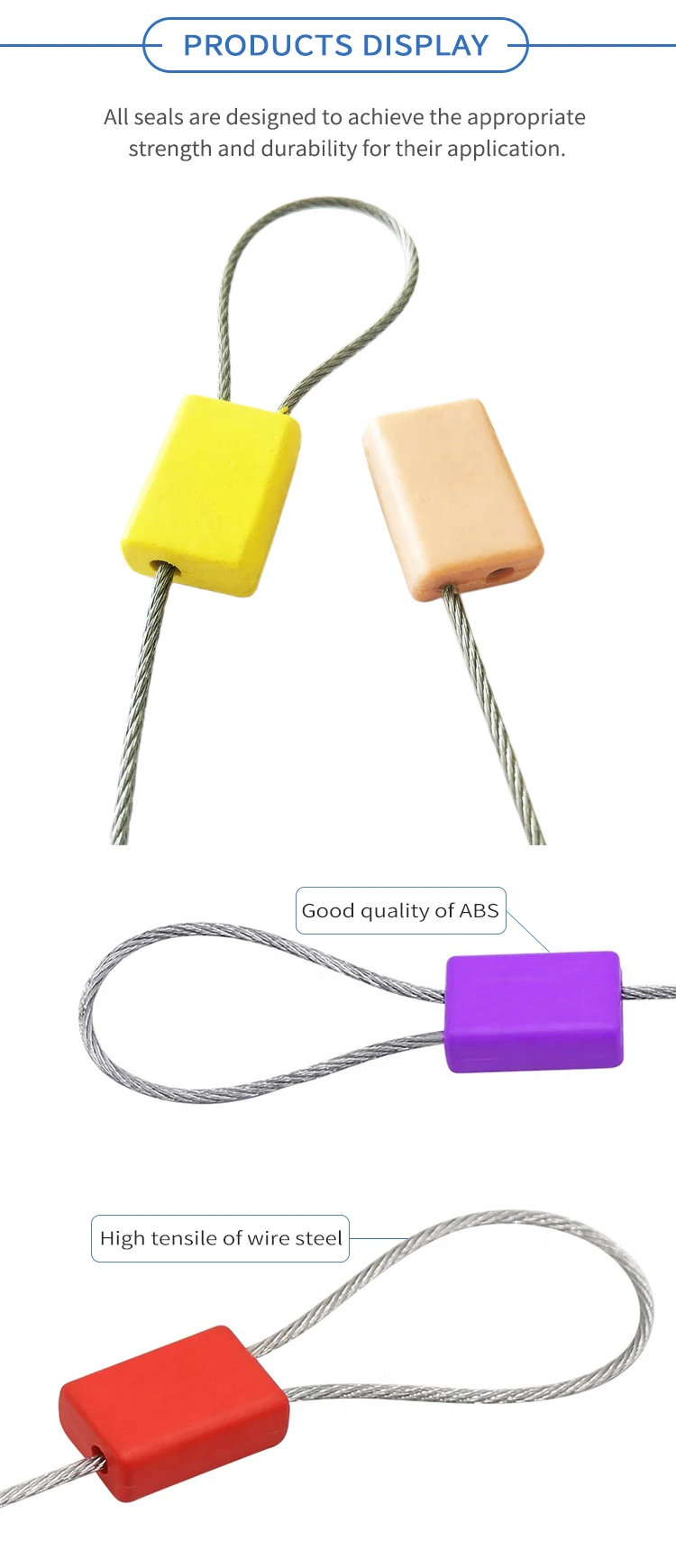 Container Truck Wire Security Seals Custom Barcode Printing Cargo Cable ...