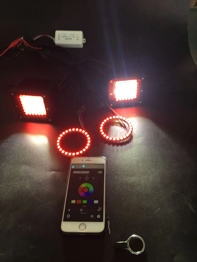 Misun Auto 3" Rgb Color Changing Led Cubes Pod Light With Halo Pair ...