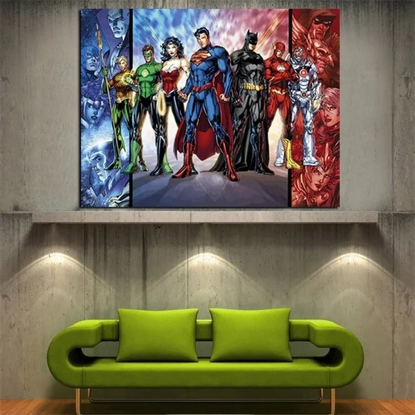 Modern Movie Art Cartoon Dc Comics Canvas Paintings Pop Giclee Art ...