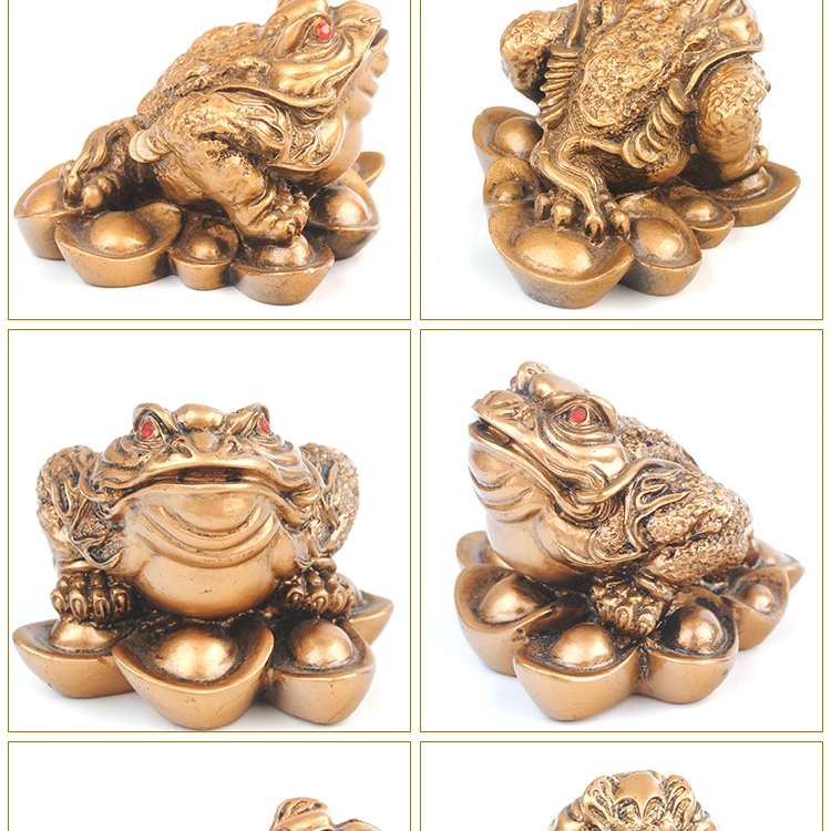 Chinese Lucky Resin Feng Money Frog - Three Legged Figurine