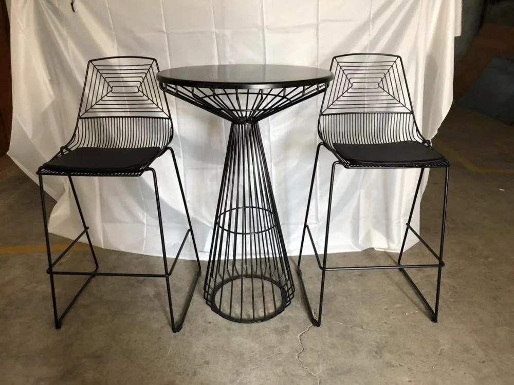 Bar Furniture High Top Metal Wire Gold Cocktail Dry Bar Table for Events