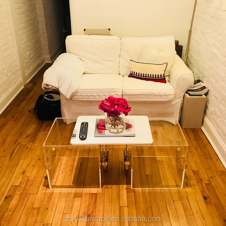 Modern Clear Lucite Acrylic Storage Chest / Trunk Coffee Table For ...