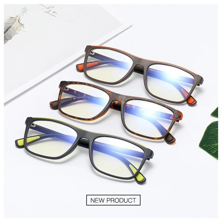 Shinelot Lg8042 Anti-blue Ray Lens Eyewear Tr90 Glasses Frame Blue ...