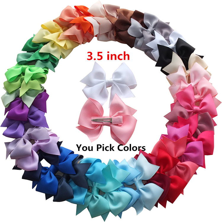 Wholesale Fishtail Hair Bow With Clips Solid Grosgrain Ribbon Hairbow ...