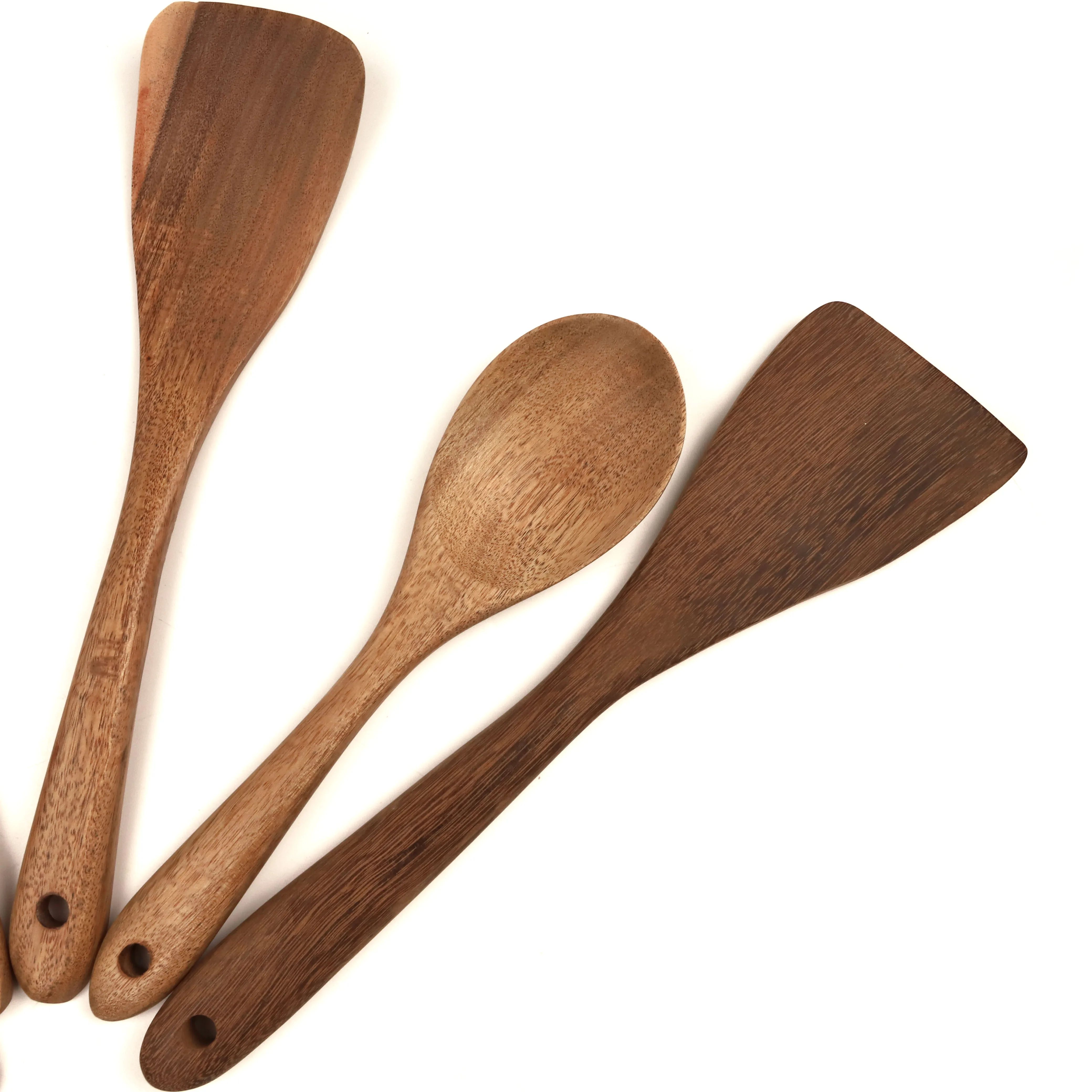 Natural Kitchen Bamboo Accessories Utensil Set 6 Piece Wooden Cooking ...