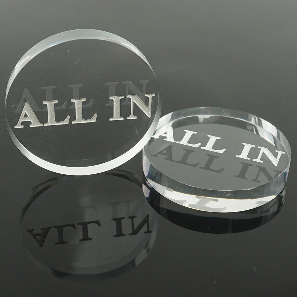 Transparent Round Dealer Button Pressing Acrylic All in Texas Hold'em ...