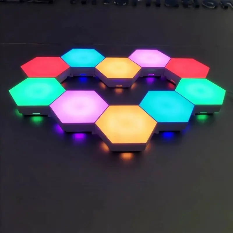 Diy Hexagon Wall Lamp Quantum Modular Touch Sensitive Hexagonal ...