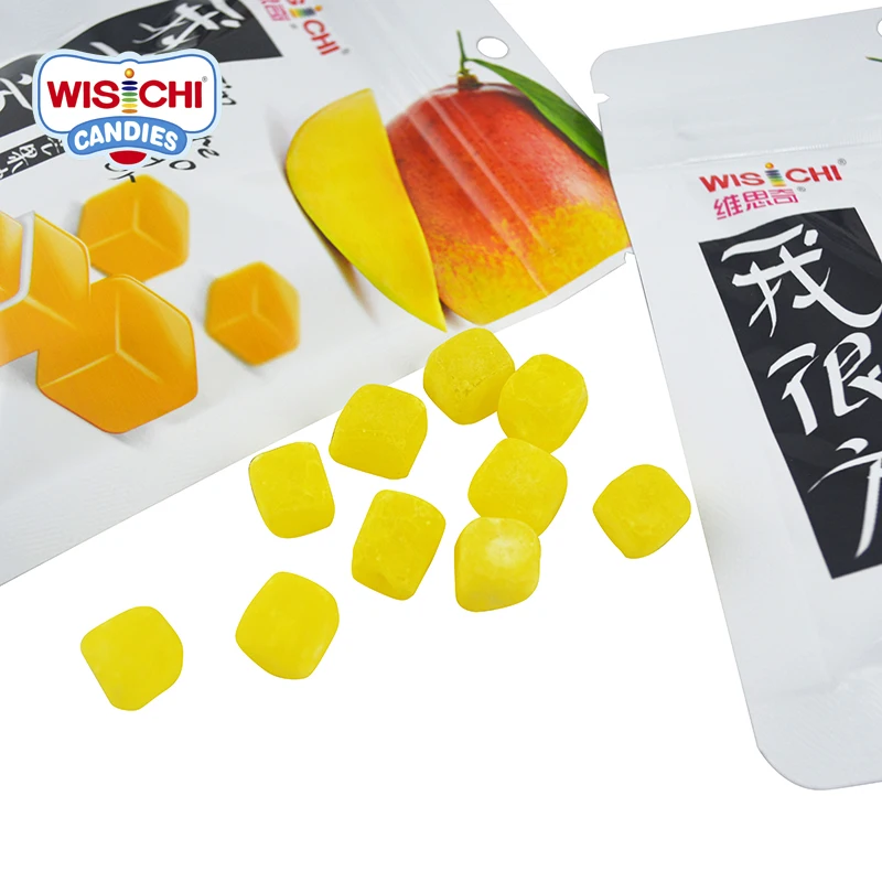 Free Sample Mango Flavour Cube Gummy Candy Halal Sour Fruity Jelly ...