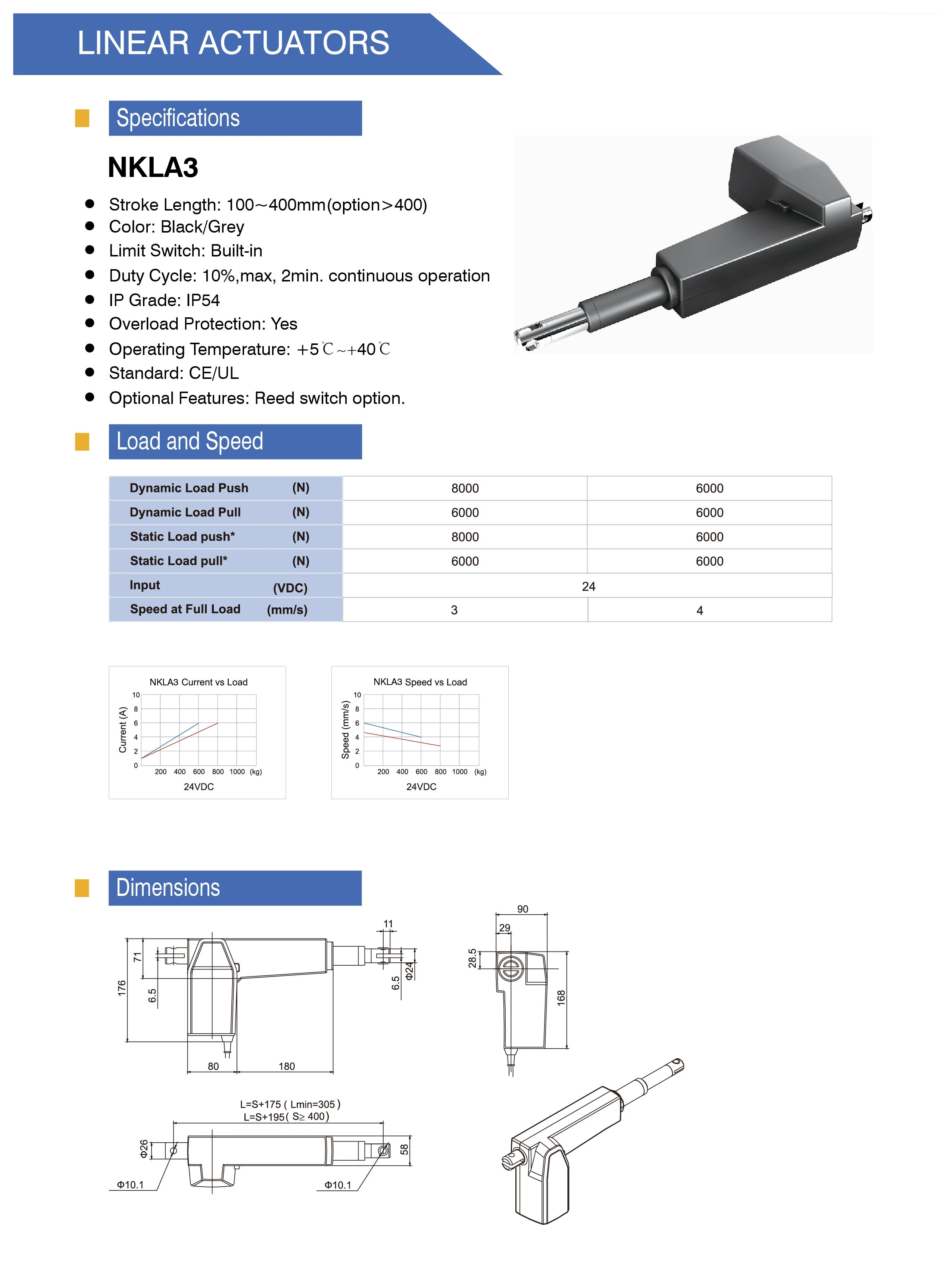 12V Telescopic Linear Actuator for Electric Gate Opener, Custom OEM