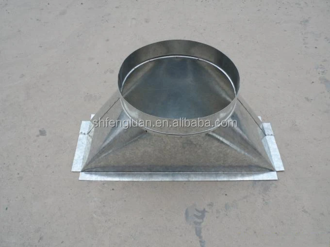 HVAC System Air Duct Joint Round to Square Adaptor Duct
