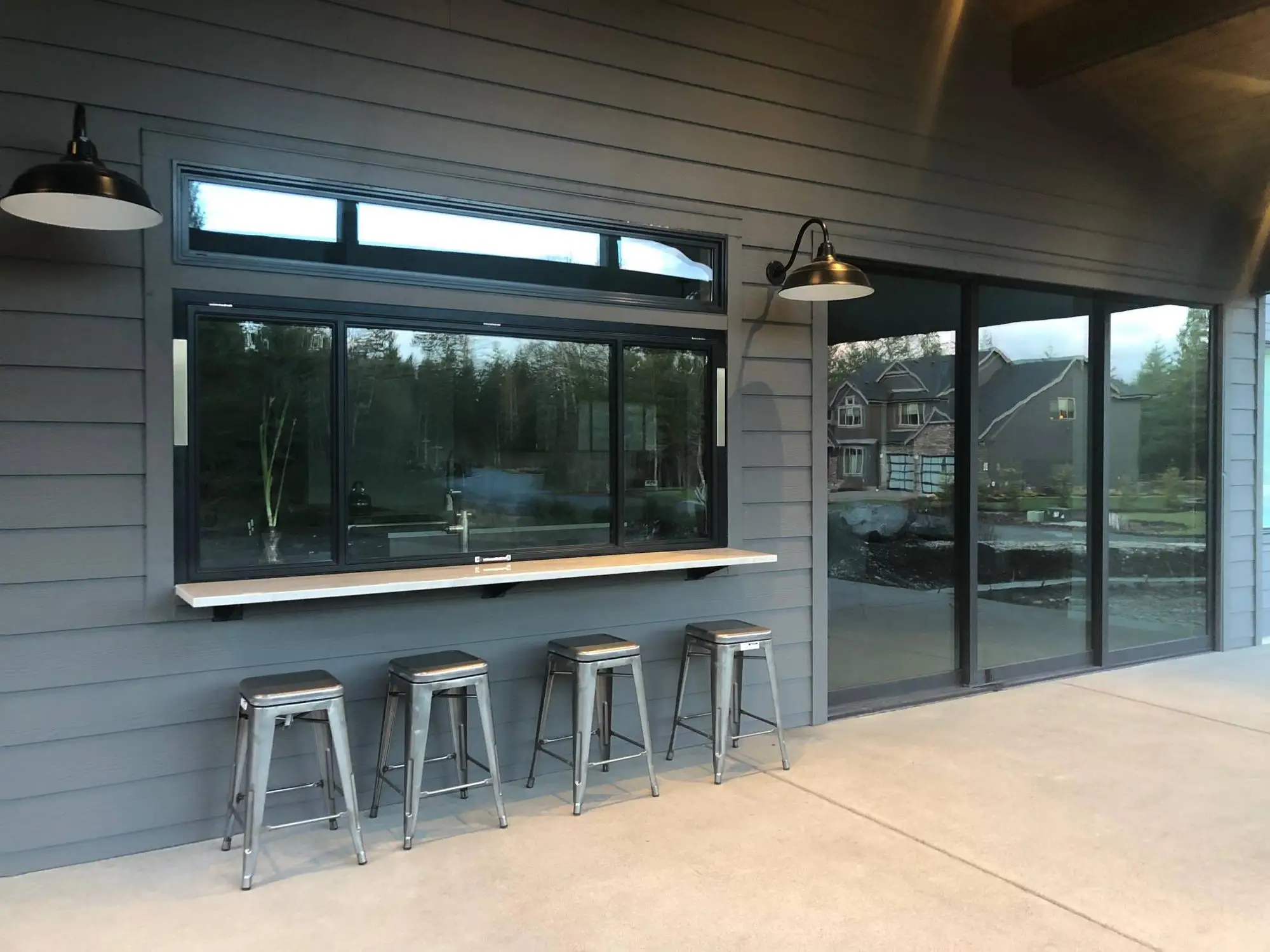 Aluminium Gas Strut Pass through Windows for Kitchen Bar