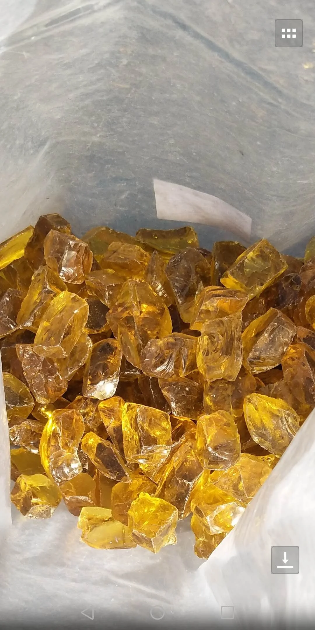 Decorative Tumbled Crystal Yellow Glass Rock - Modern Style