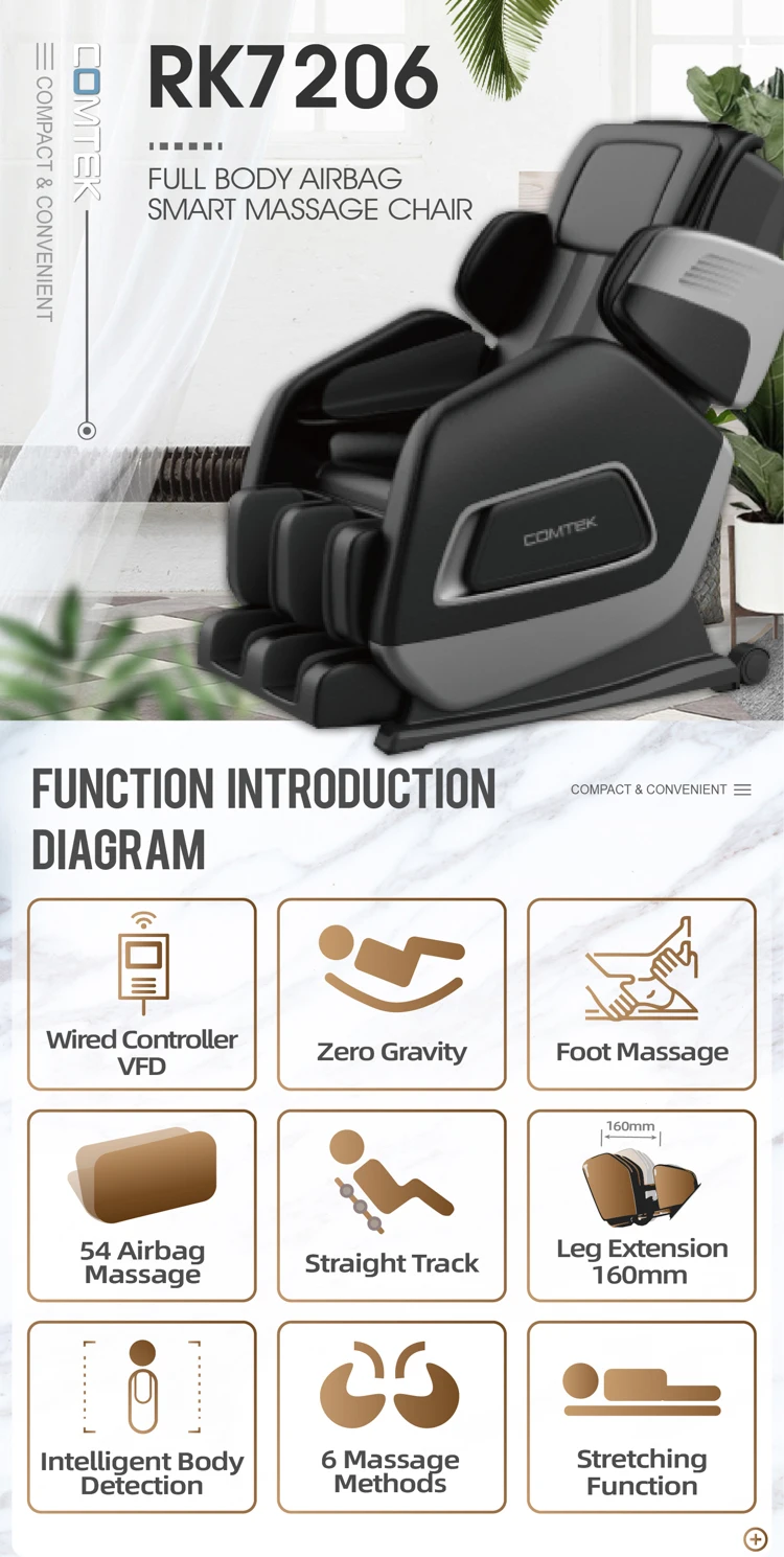 South Korean Series Massage Chair Rk-7206a With Zero Gravity And Seat ...