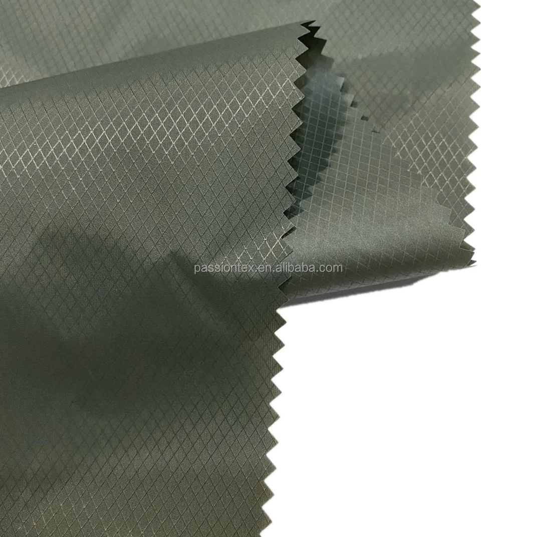 Polyester Diamond Ripstop Fabric With Silicone Coated Waterproof 4000mm ...