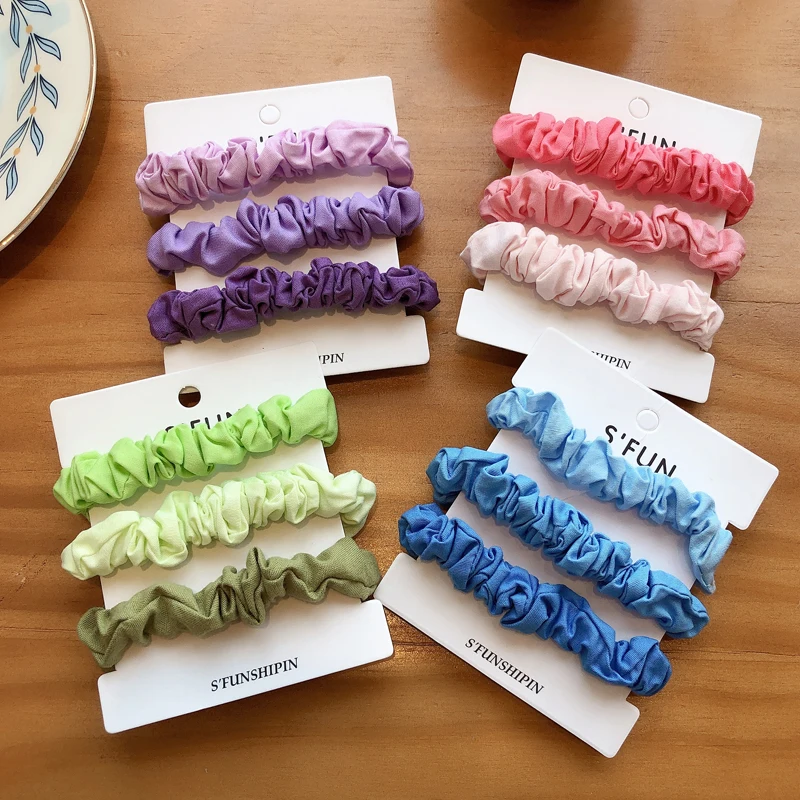 New Year Gift 3pcs Cotton Hair Band Ties Scrunchi Light Weight ...