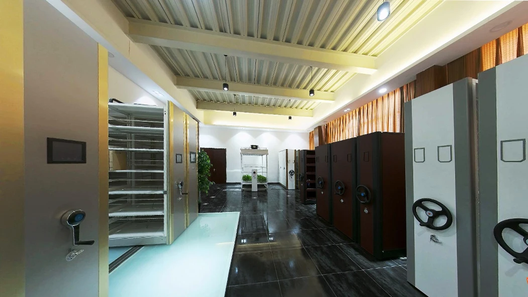 Mechanical File Storage System Metal Archive Shelving Mobile Compactor ...