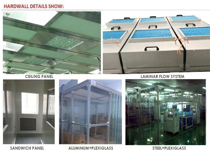 ISO7 Class 10000 Portable Dust Free Clean Room for Manufacturing